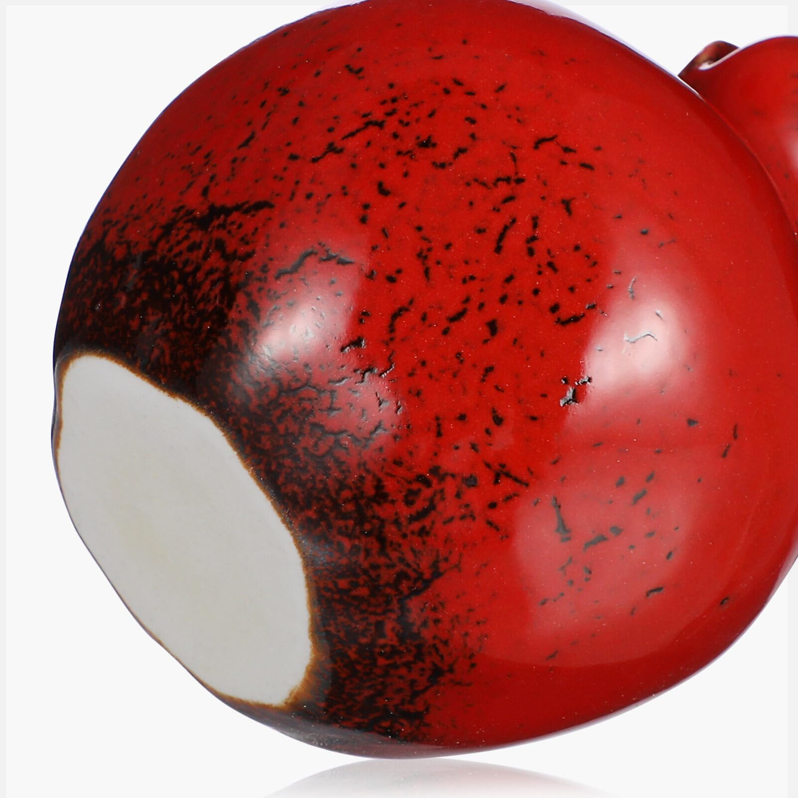 Cabilock Ceramic Flower Vase Red Pomegranate Vase Decoration Small Desktop Art Craft Ornament for Home Living Room Desk TV Cabinet Decoration