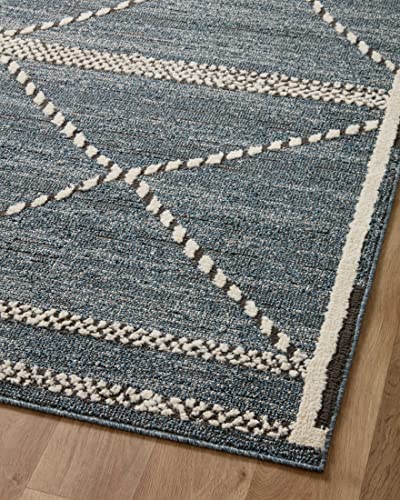 Loloi II Fabian Collection FAB-01 Denim/Charcoal 4'-0" x 6'-0" Accent Rug