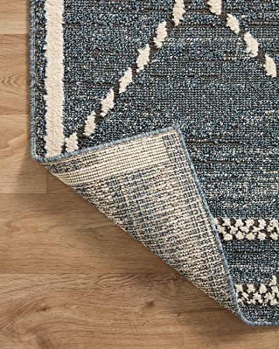 Loloi II Fabian Collection FAB-01 Denim/Charcoal 4'-0" x 6'-0" Accent Rug