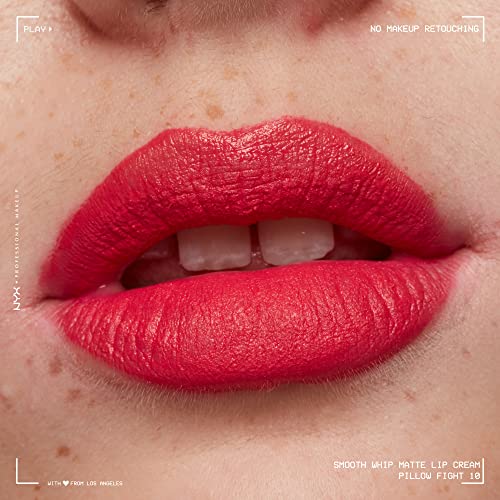 NYX PROFESSIONAL MAKEUP Smooth Whip Matte Lip Cream, Long Lasting, Moisturizing, Vegan Liquid Lipstick - Pillow Fight (Hot Fuschia)