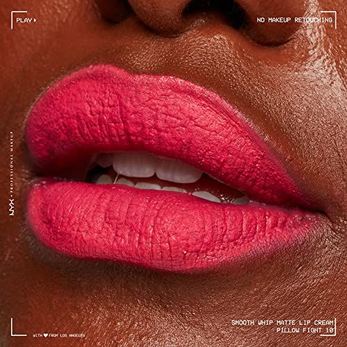 NYX PROFESSIONAL MAKEUP Smooth Whip Matte Lip Cream, Long Lasting, Moisturizing, Vegan Liquid Lipstick - Pillow Fight (Hot Fuschia)