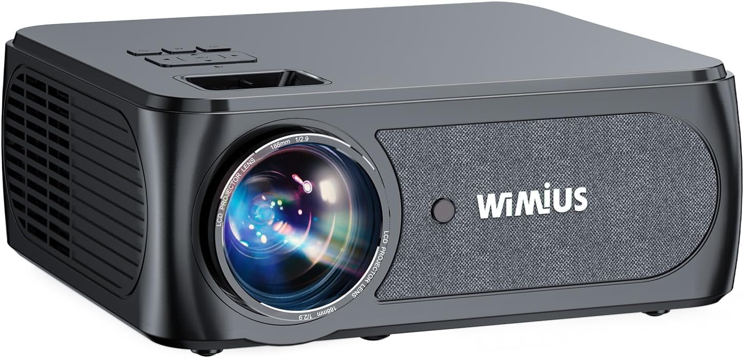 5G WiFi Bluetooth Projector, WiMiUS Top K8 Full HD 4K Projector Support 4P/4D Keystone, 50% Zoom, Bluetooth 5.1 Outdoor Video Projector for PC Smartphone USB (200000H)