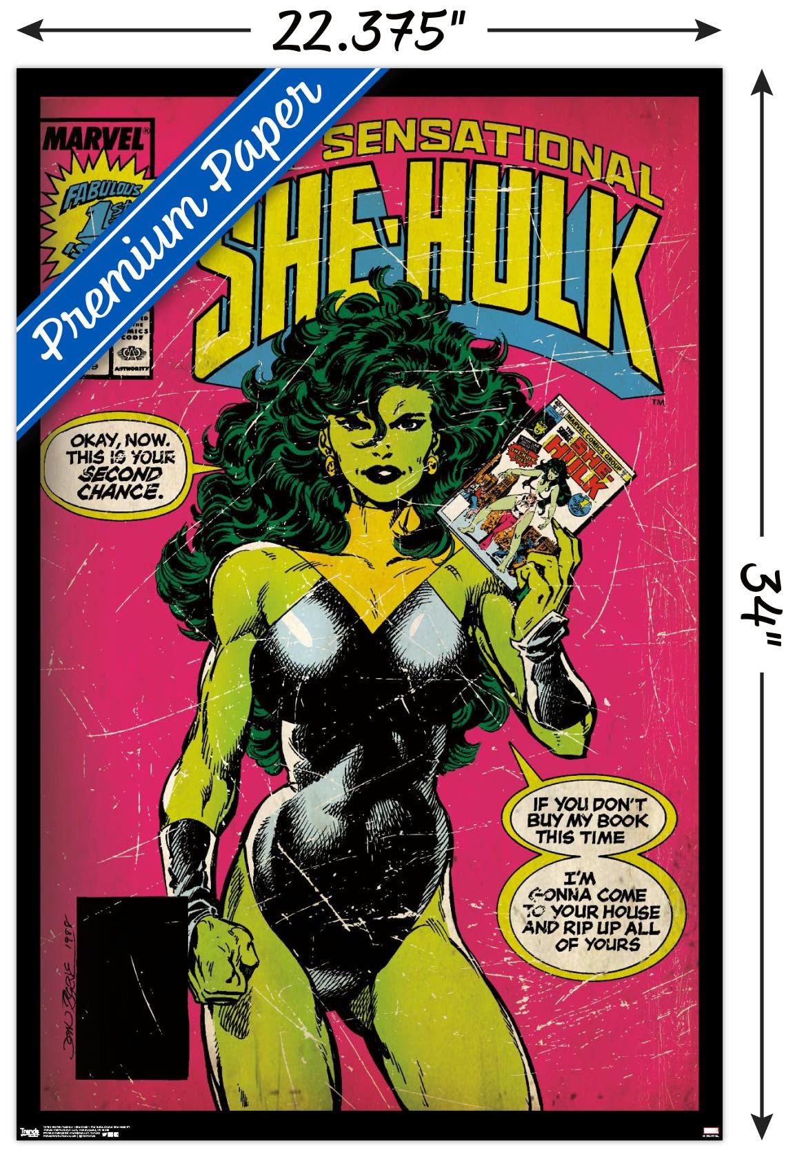 Trends International Marvel Comics - She-Hulk - The Sensational She-Hulk #1 Wall Poster, 22.375" x 34", Premium Unframed Version