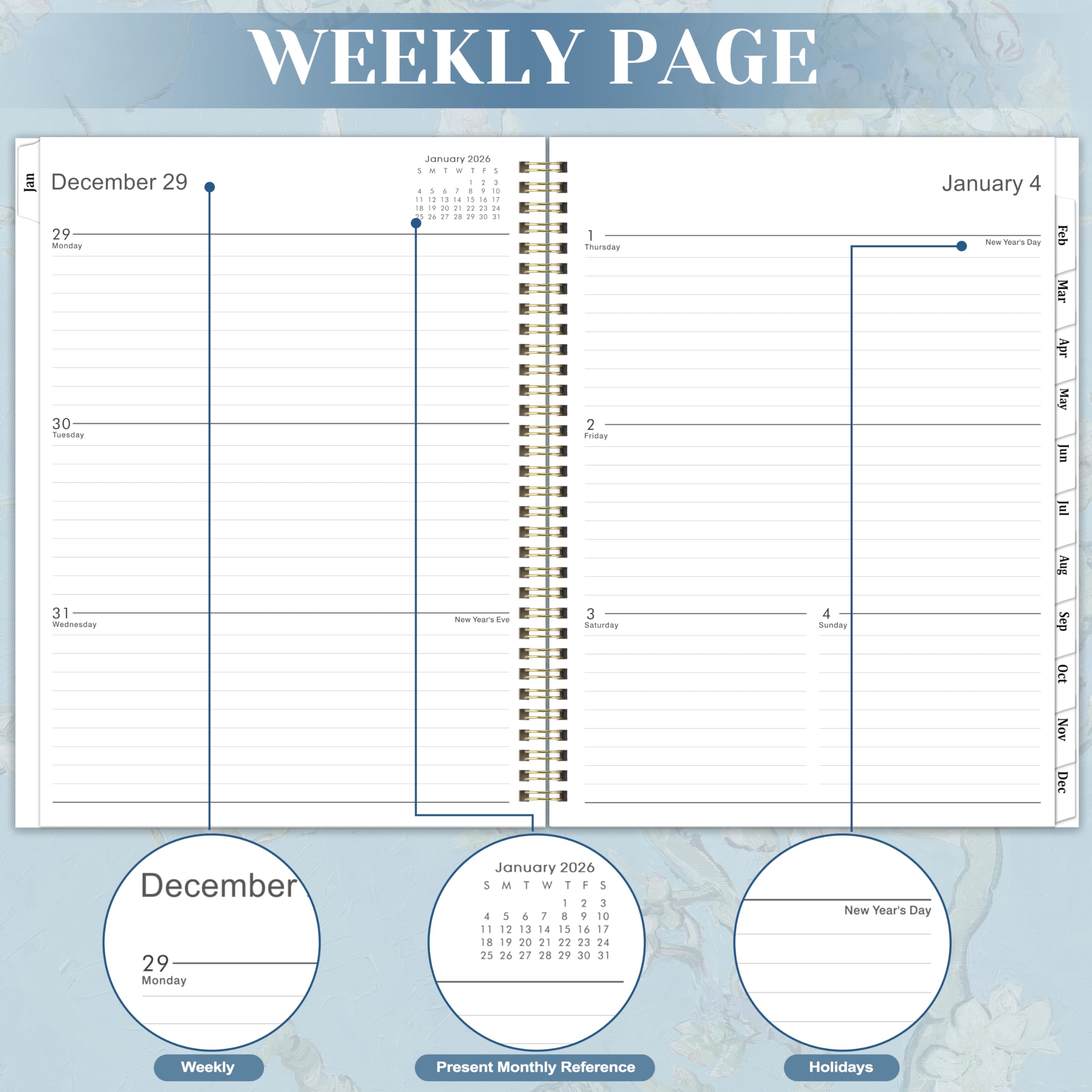 2023-2024 Planner - Planner/Calendar 2023-2024, Jul 2023 - Jun 2024, 2023-2024 Planner Weekly and Monthly with Monthly Tabs, 8" x 10", Strong Twin- Wire Binding, Flexible Hardcover, Daily Organizer