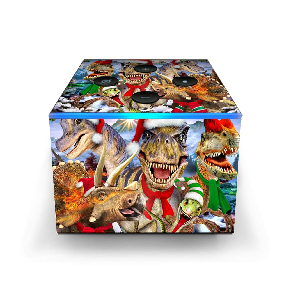 Christmas Dinosaurs - Skin Decal Vinyl Wrap for Amazon Fire TV Cube