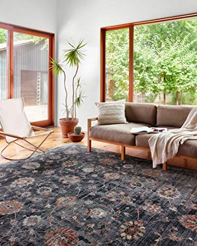 Loloi II Samra Collection SAM-08 Charcoal/Multi, Transitional 7'-10" x 10' Area Rug