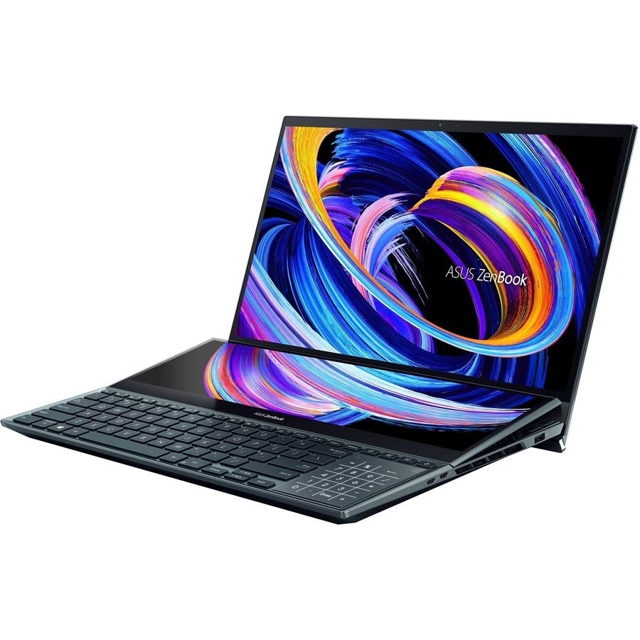 ASUS ZenBook Pro Duo 15 OLED UX582 Laptop, 15.6β 4K Touch Display, Intel Core i9-12900H, 32GB RAM, 1TB SSD, GeForce RTX 3070 Ti, ScreenPad Plus, Windows 11 Pro, Celestial Blue, UX582ZW-XB99T
