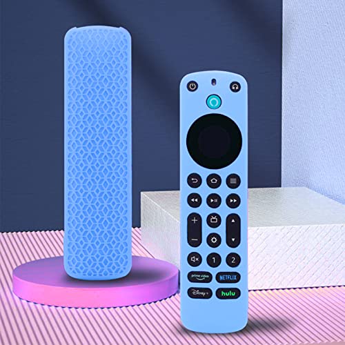 Glow Cover Replacement for Amazon Alexa Voice Remote Pro 2022, Silicone Case Skin Gloove with Lanyard, Blue
