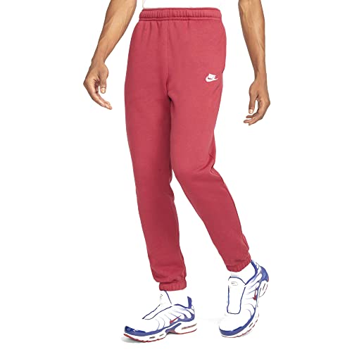 Nike Men's Sportswear Fleece Jogger Athletic Pants (as1, Alpha, x_l, Regular, Regular, Pomegranate/Pomegranate/White, X-Large)