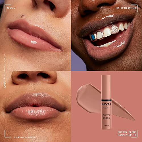 NYX PROFESSIONAL MAKEUP Butter Gloss - Pack Of 3 Lip Gloss (Angel Food Cake, Creme Brulee, Madeleine)