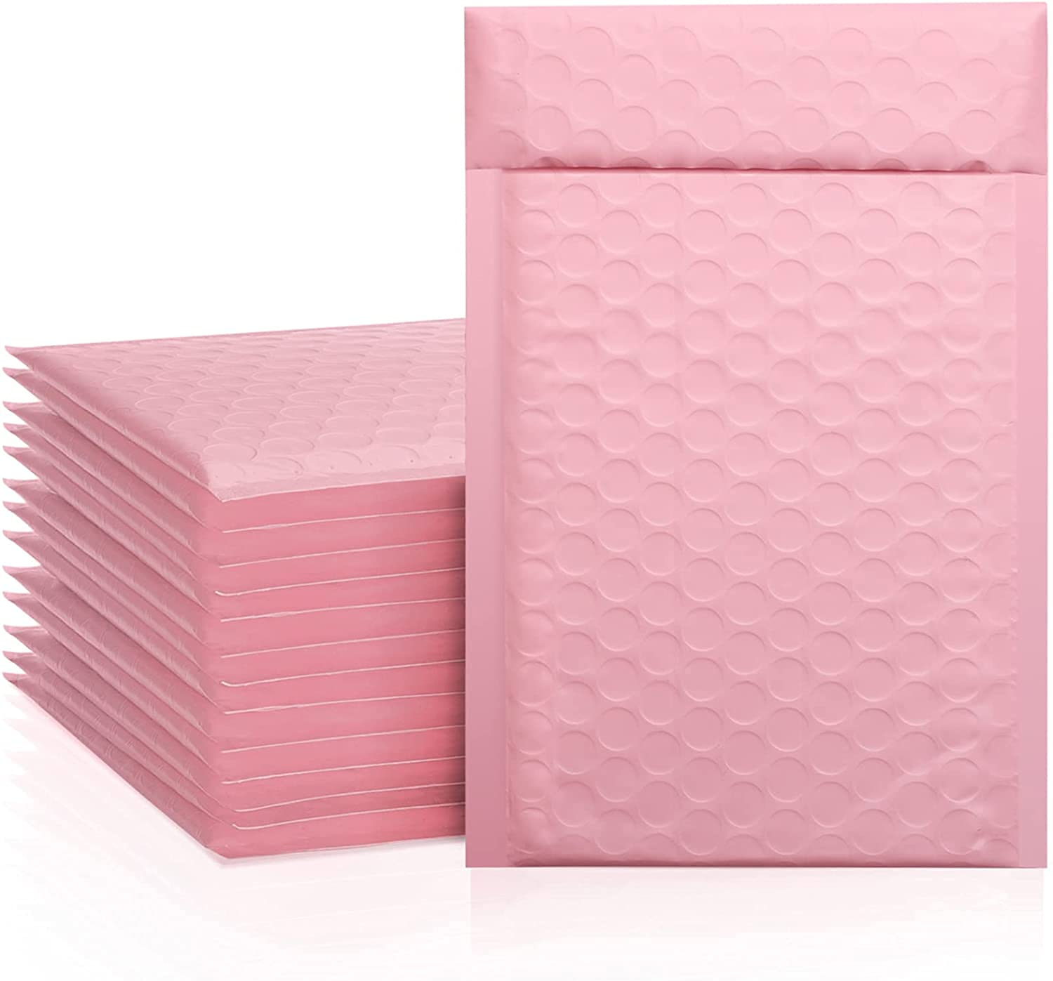 Metronic 4x8 Inch Bubble Mailer 50 Pack, Waterproof Self Seal Adhesive Shipping Bags, Cushioning Padded Envelopes for Shipping, Mailing, Packaging, Sakura Pink Bulk #000