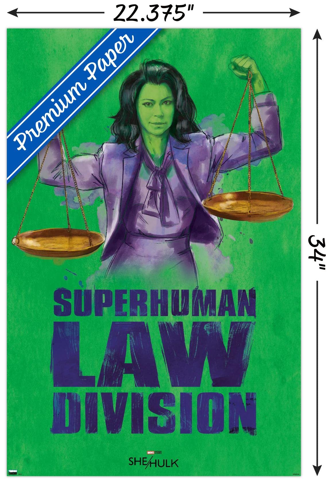 Trends International Marvel She-Hulk: Attorney At Law - Super-Human Law Division Wall Poster, 34L x 22.4W, Premium Unframed Version