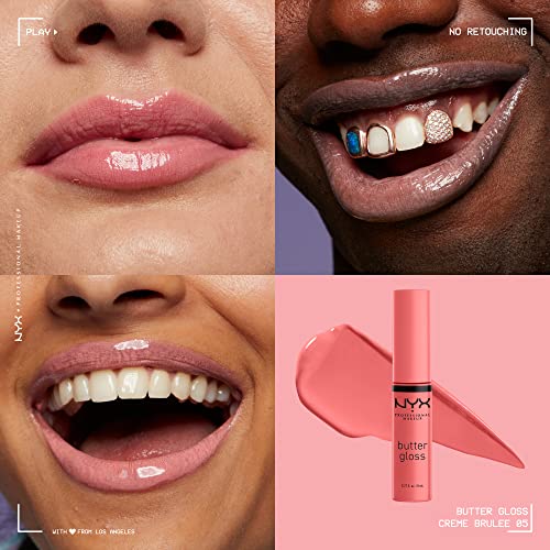 NYX PROFESSIONAL MAKEUP Butter Gloss - Pack Of 3 Lip Gloss (Angel Food Cake, Creme Brulee, Madeleine)