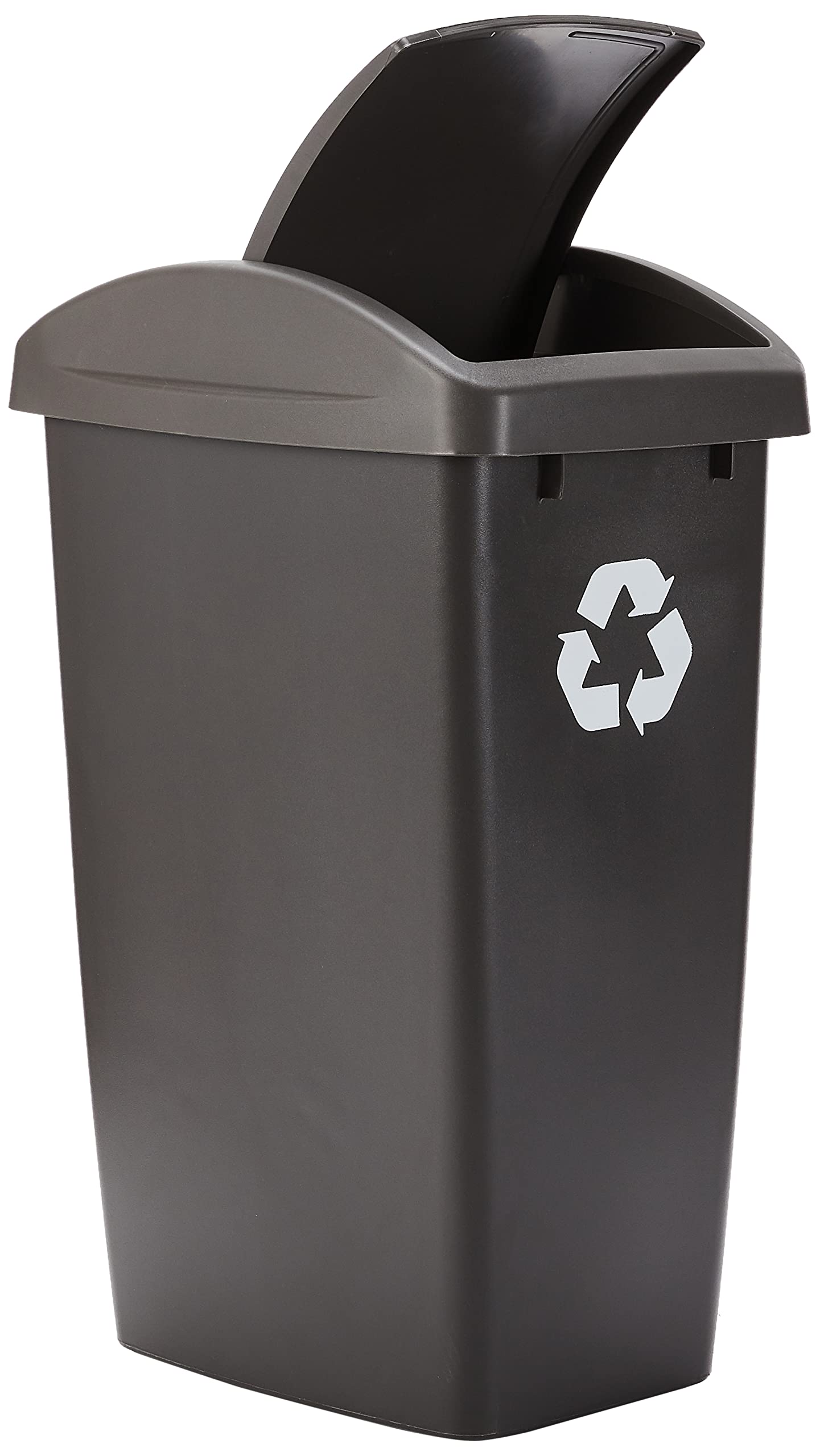 Rubbermaid Swing-Top Lid Recycling Bin for Home, Kitchen, and Bathroom, 12.5 Gallon Recycling Can, Gray