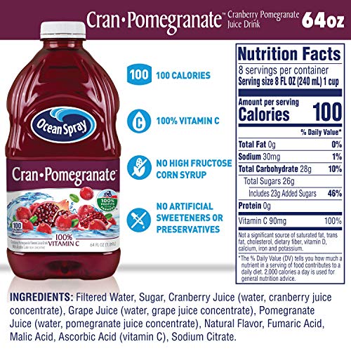 Ocean Spray® Cran-Pomegranate™ Cranberry Pomegranate Juice Drink, 64 Fl Oz Bottle (Pack of 8)