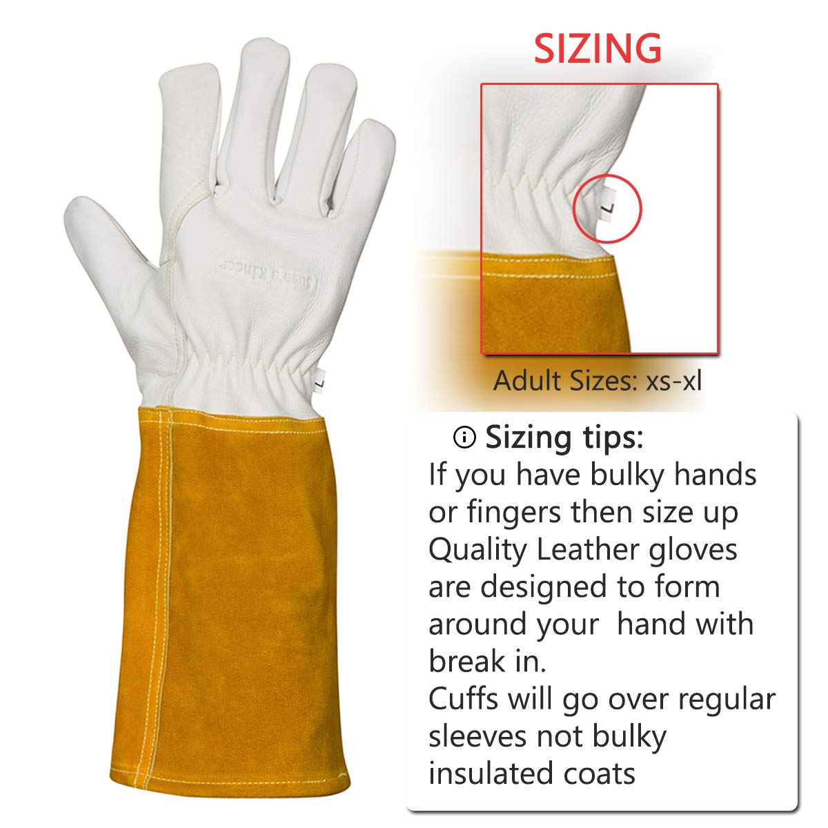 Suse's Kinder Garden Gloves for Women, Thorn Proof Rose Pruning Gloves with Kevlar Lining (Yellow/White, XS)