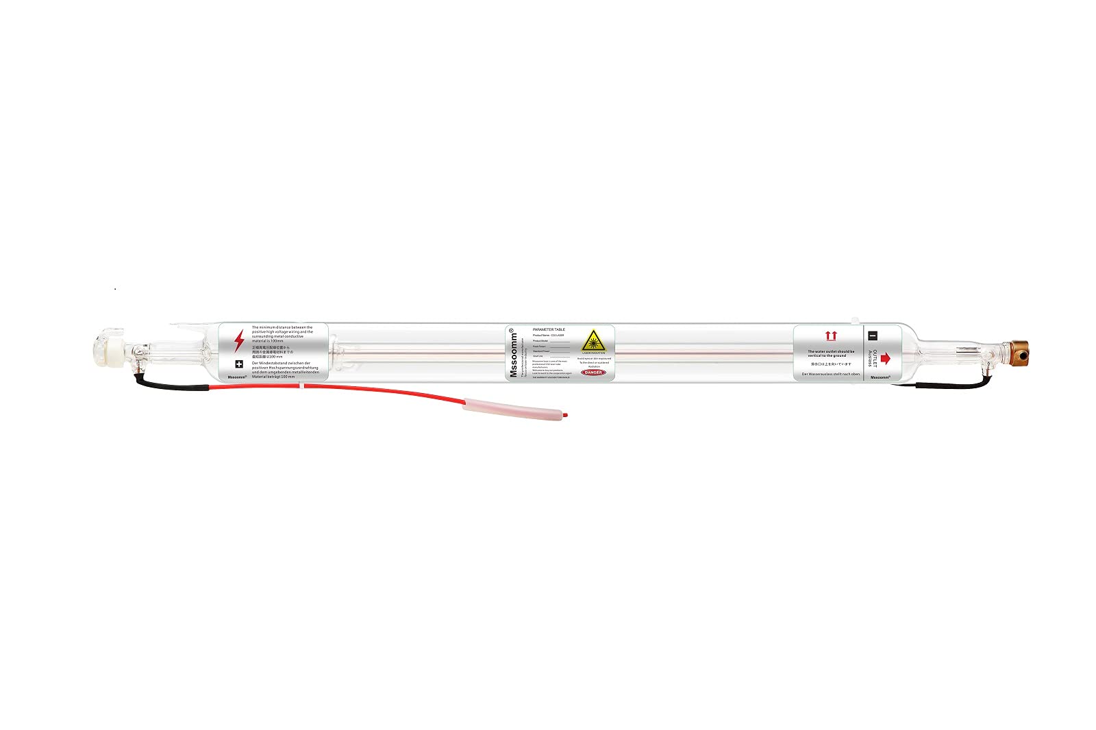 Mssoomm 40W 40 watt Co2 Laser Tube Length 700mm Dia 50mm with Metal Head 3000hr Service Life for CO2 Laser Cutter and Engraver Machine