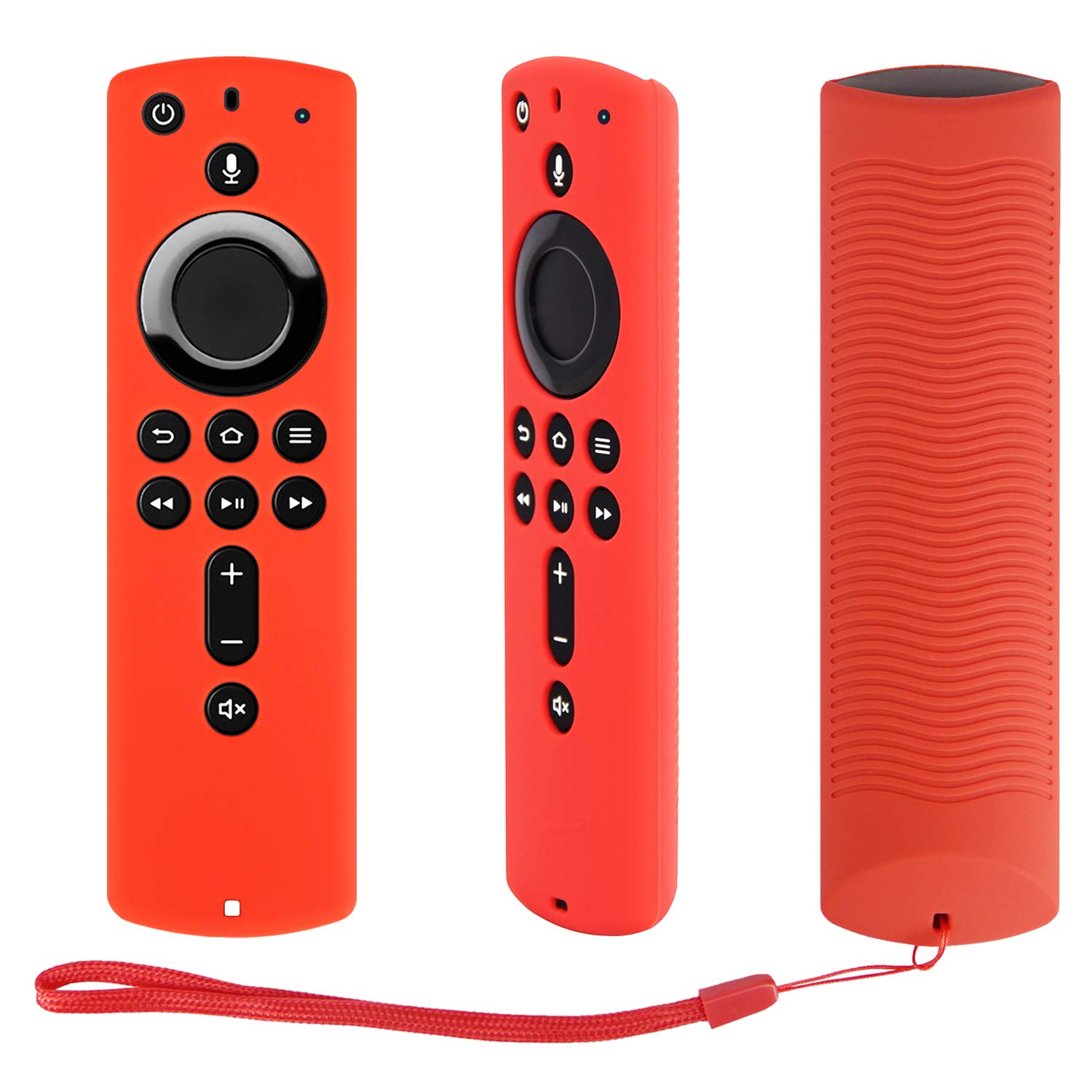 [2 Pack] Silicone Cover Case for Fire TV Stick 4K / Fire TV (3rd Gen) Compatible with All-New 2nd Gen Alexa Voice Remote Control (Red and Blue)
