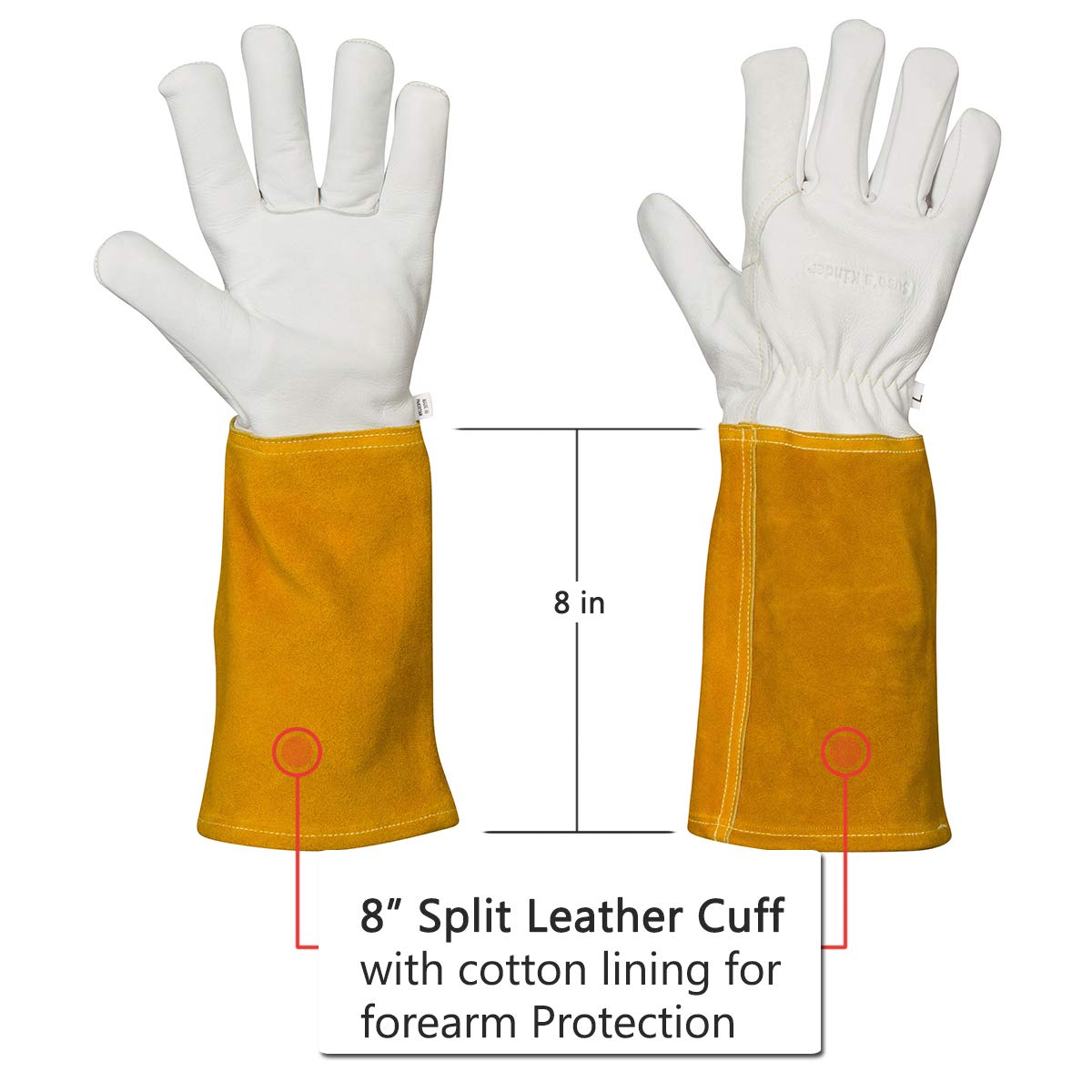 Suse's Kinder Garden Gloves for Women, Thorn Proof Rose Pruning Gloves with Kevlar Lining (Yellow/White, XS)