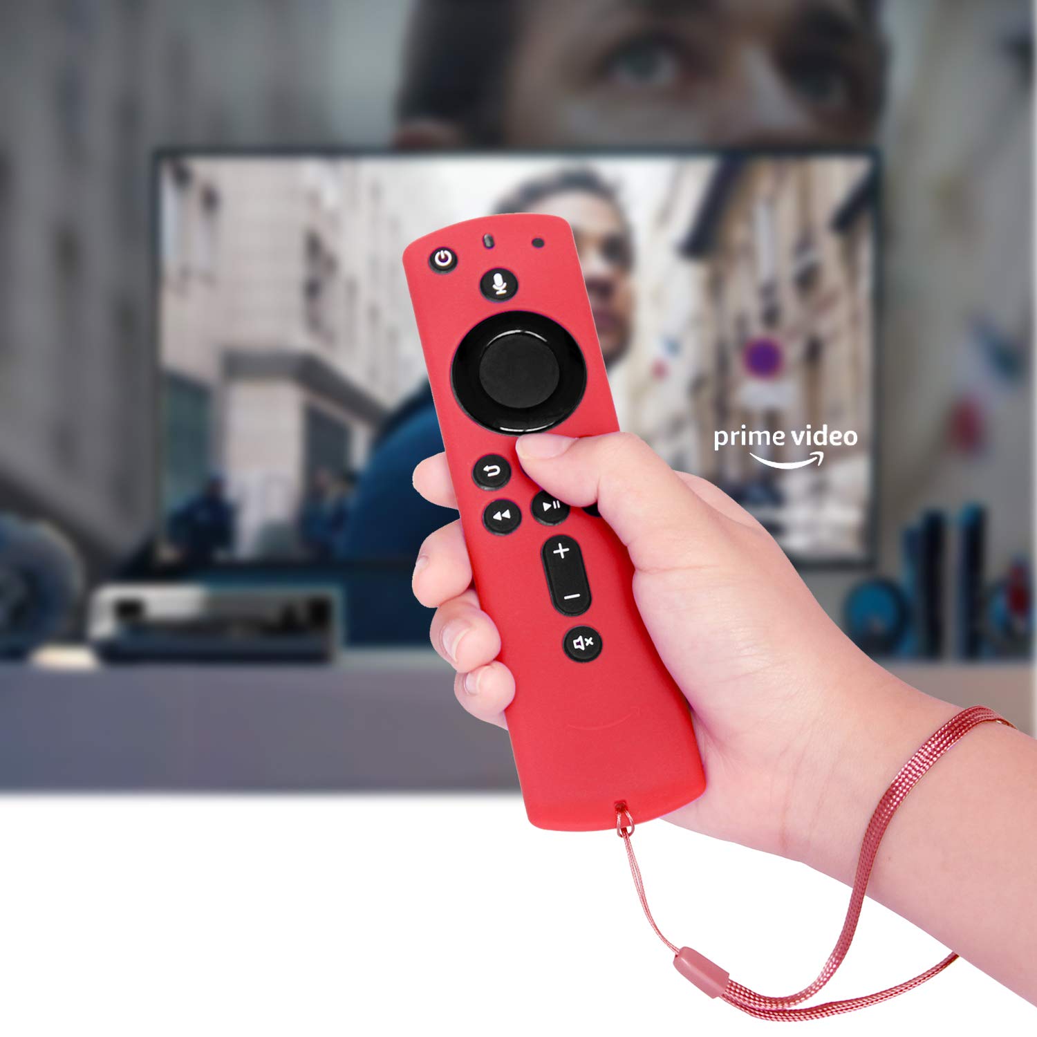 [2 Pack] Silicone Cover Case for Fire TV Stick 4K / Fire TV (3rd Gen) Compatible with All-New 2nd Gen Alexa Voice Remote Control (Red and Blue)