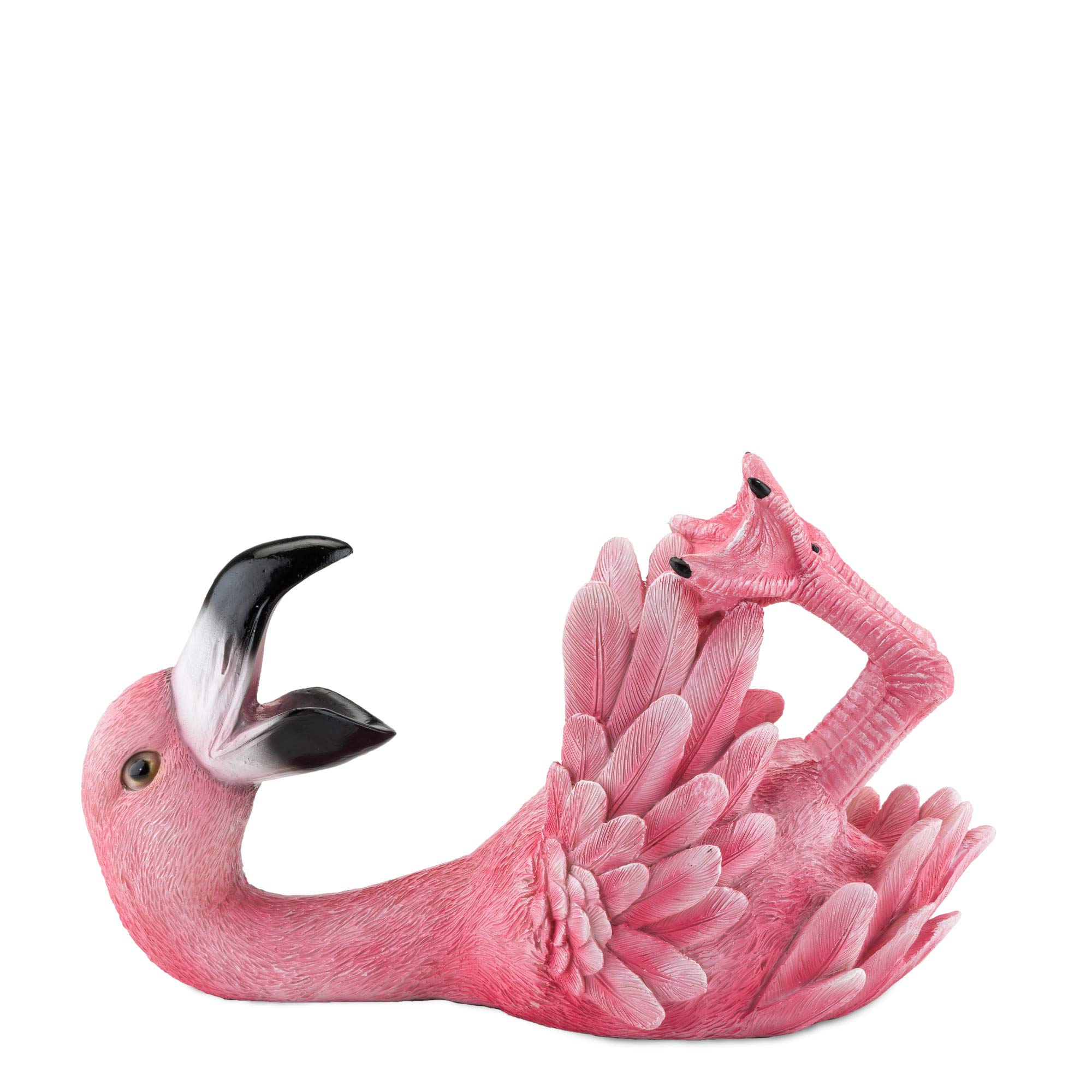 True Flirty Flamingo Polyresin Wine Bottle Holder Set of 1, Pink, Holds 1 Standard Wine Bottle