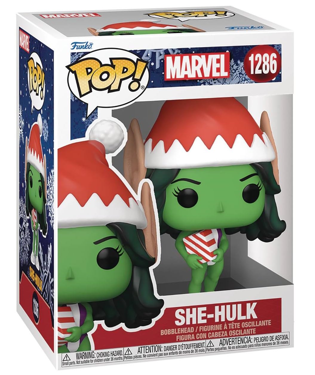 POP Marvel: Holiday - [She Hulk] as Elf Funko Vinyl Figure (Bundled with Compatible Box Protector Case), Multicolored, 3.75 inches