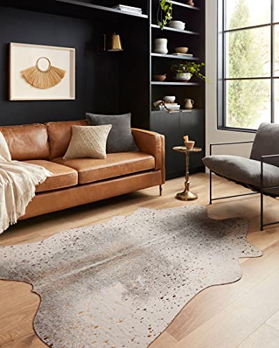 Loloi II Bryce Collection BZ-07 Pewter/Gold, Contemporary 5' x 6'-6" Area Rug