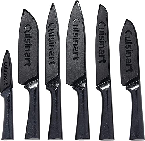 Cuisinart C55-12PMB Advantage 12 Piece Metallic Knife Set With Blade Guards, Black