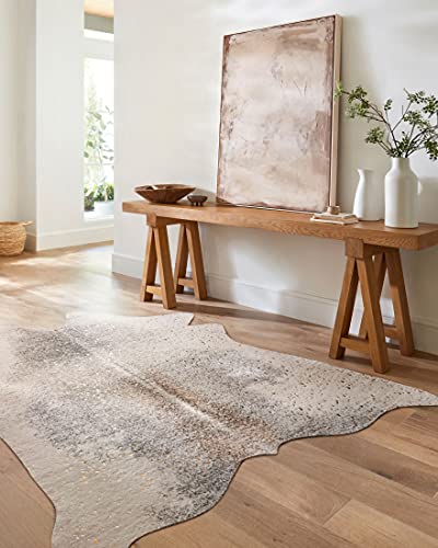 Loloi II Bryce Collection BZ-07 Pewter/Gold, Contemporary 5' x 6'-6" Area Rug