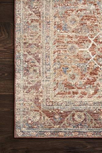Loloi Revere Collection Area Rug, 7'10" X 7'10" Round, Terracotta/Multi