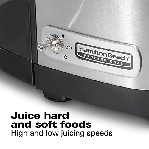 Hamilton Beach Professional Juicer Machine, Centrifugal Extractor, with 3.5β Super Chute for Whole Fruits and Vegetables, 1100 Watts Easy Sweep Cleaning Tool, Black (67906)
