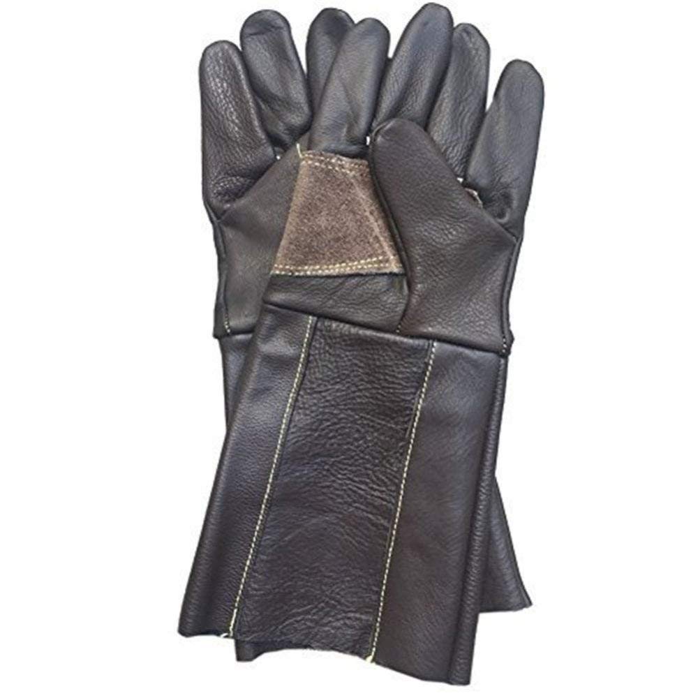 ACOMOO Thorn Proof Gloves Cowhide Leather Gardening Gloves with Long Gauntlet to Protect Your Arms Until the Elbow For Man and Woman (Black)