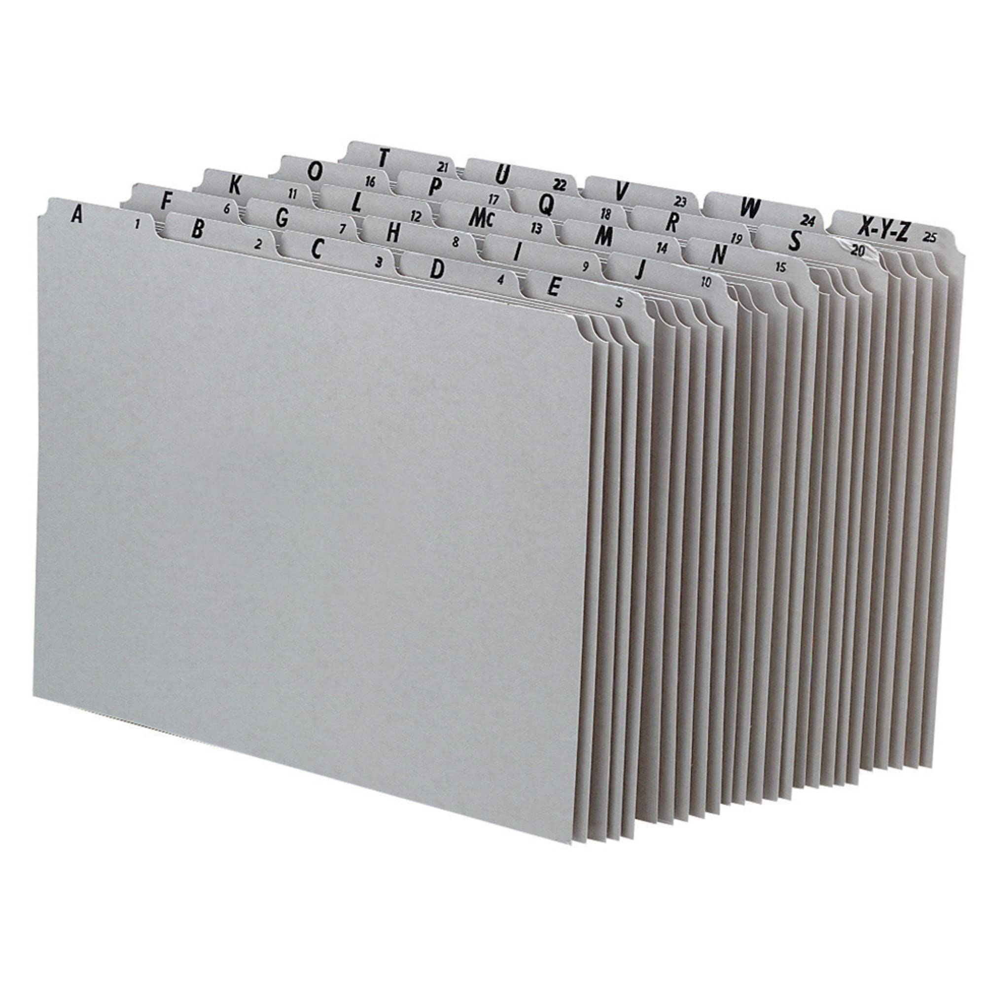 Pendaflex A-Z Top Tab Recycled Gray Pressboard 1/5-Tab File Guides, Letter, 25/Set (PN925)
