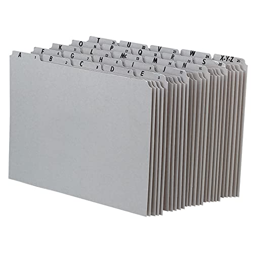 Pendaflex A-Z Top Tab Recycled Gray Pressboard 1/5-Tab File Guides, Letter, 25/Set (PN925)