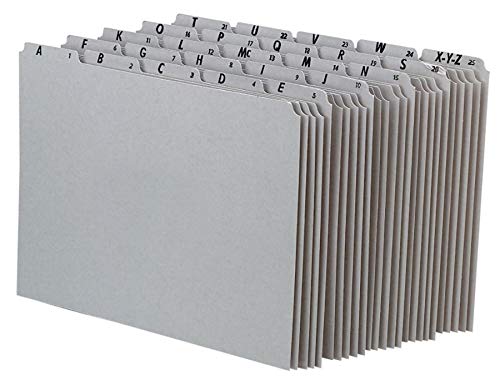 Pendaflex A-Z Top Tab Recycled Gray Pressboard 1/5-Tab File Guides, Letter, 25/Set (PN925)