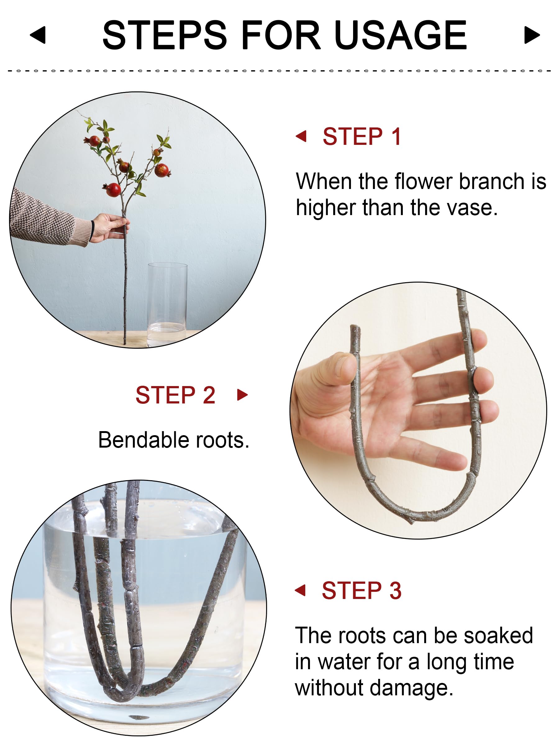Forlaoers 4pcs 31" Tall Red Berries Pomegranate Faux Plants Stem Fake Tree Branches with Fruits Leaves Artificial Flowers for Outdoors Home Decor Office Fall Wedding Engagement Party Decorations