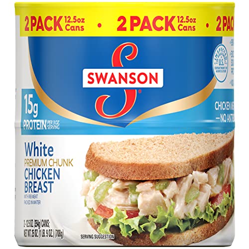 Swanson Premium White Chunk Chicken Breast, 12.5 oz. Can (Pack of 2) (Case of 6)