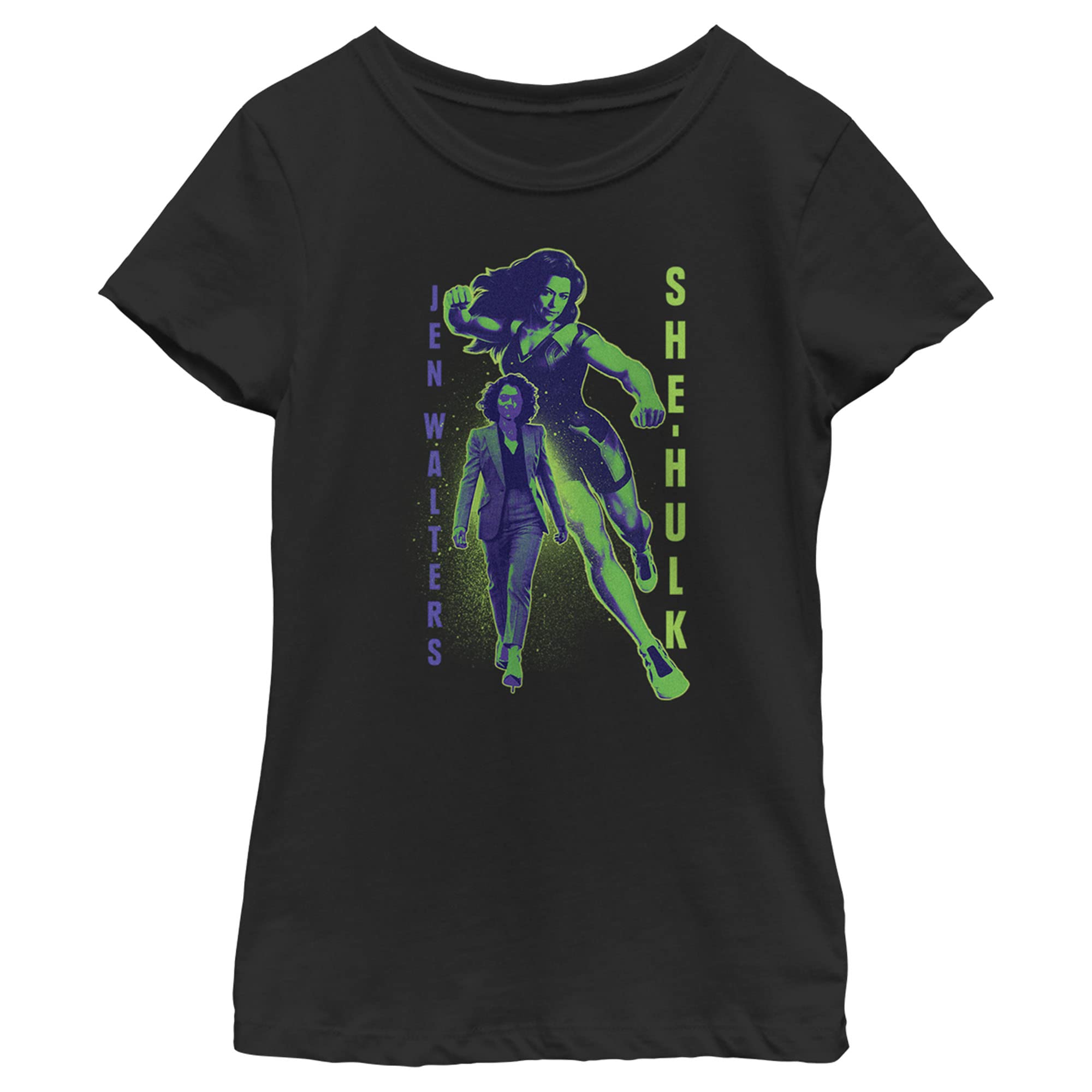 Marvel Girl's She-Hulk Walters Lock Up T-Shirt, Black, X-Large