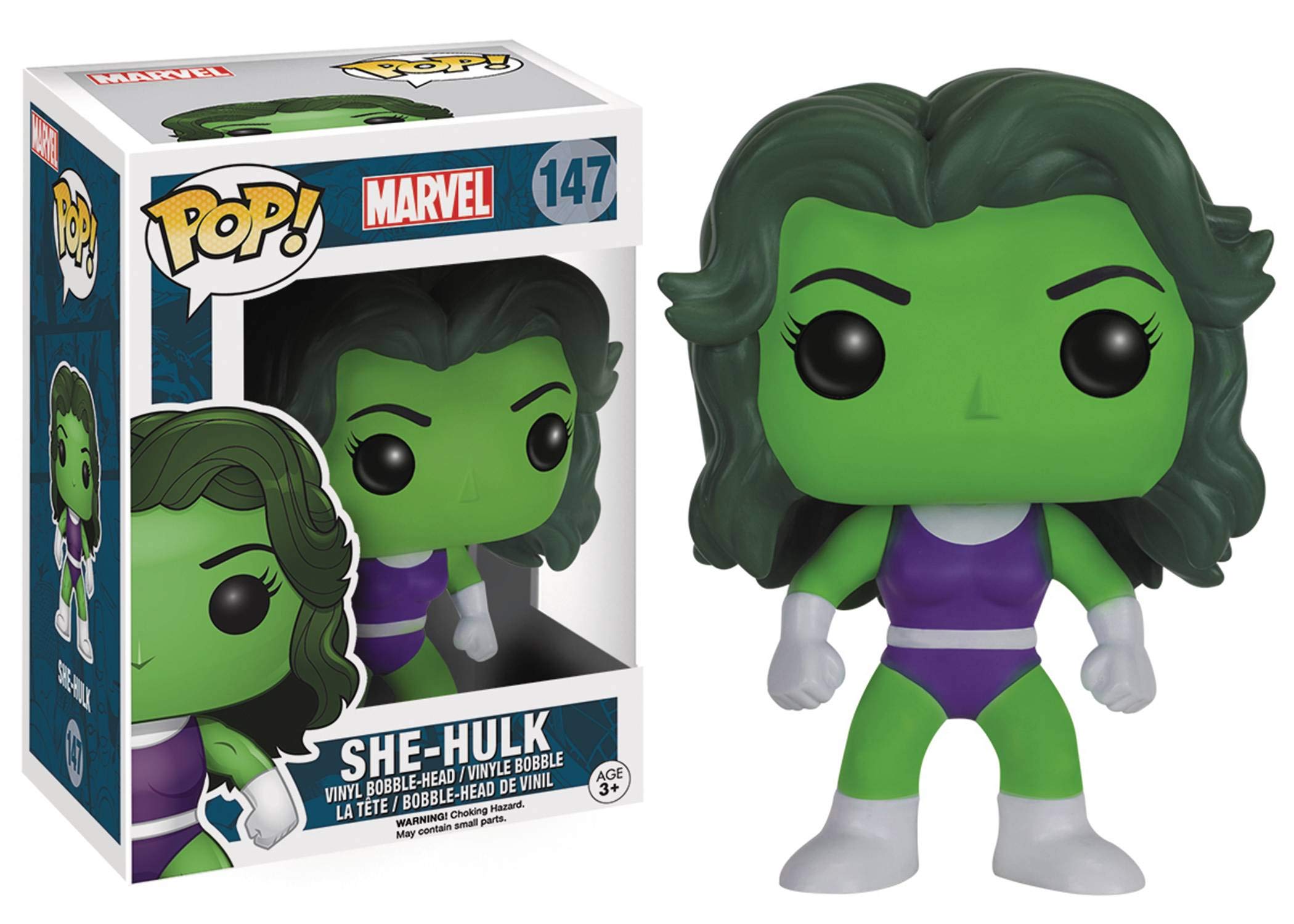POP Marvel: She-Hulk Funko Vinyl Figure (Bundled with Compatible Box Protector Case), Multicolor, 3.75 inches