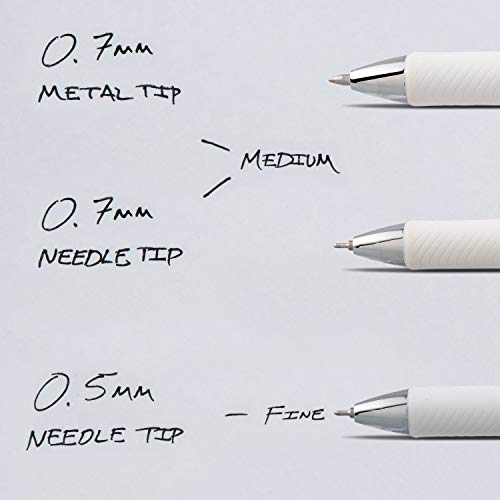 Pentel EnerGel Pearl RTX Gel Pen, (0.5mm), Fine Line, Needle Tip, Black Ink, Box of 12 (BLN75PW-A)