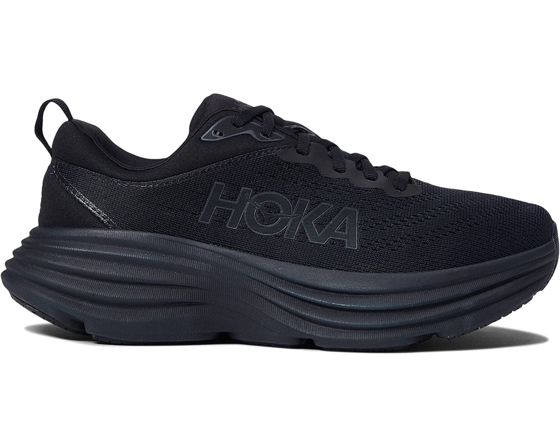 HOKA ONE ONE | Women's, Bondi 8 Road Running Sneakers (Black Monochrome - 9.5) (B) US