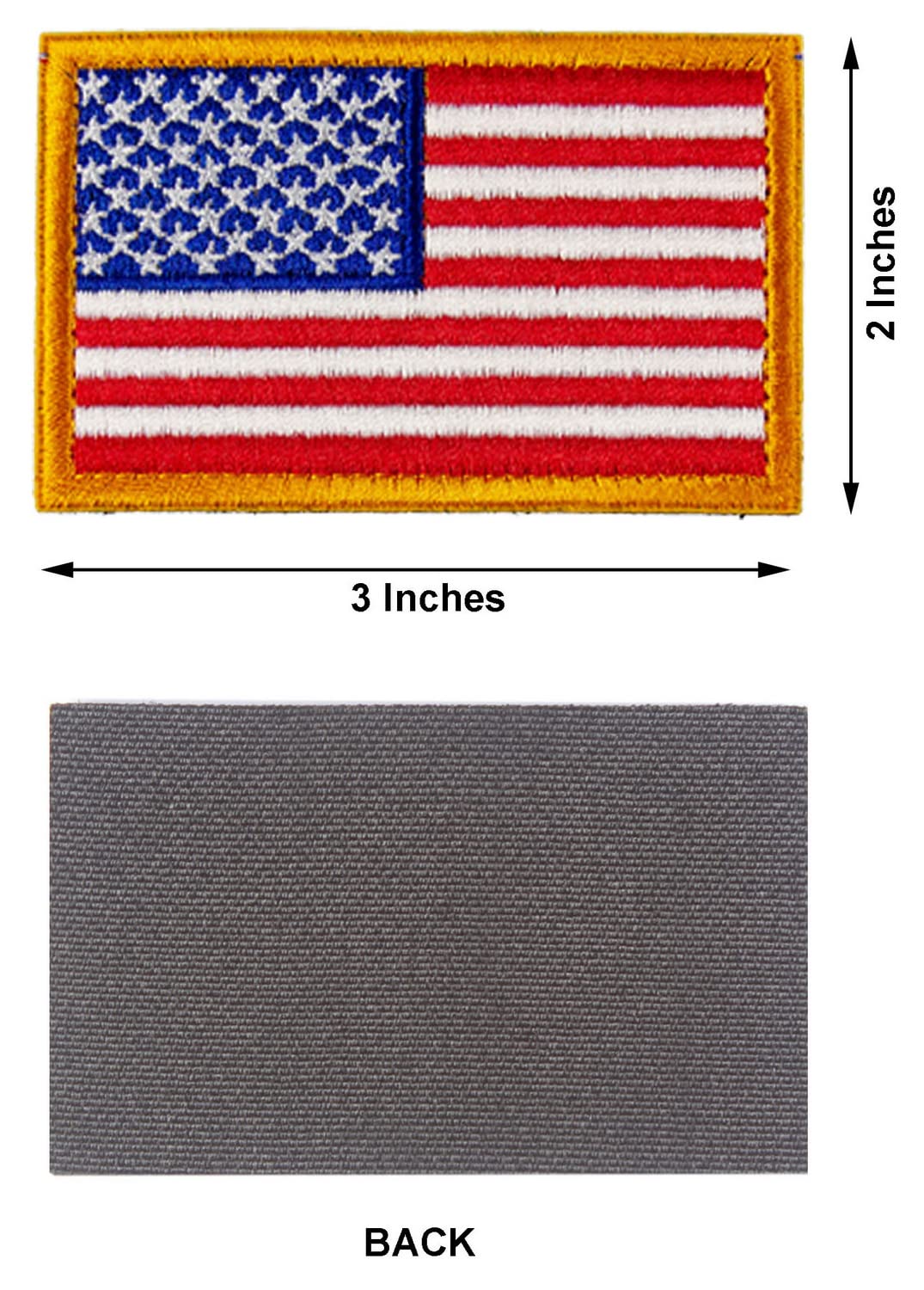 Tactical Patches of USA US American Flag, with Hook and Loop for Backpacks Caps Hats Jackets Pants, Military Army Uniform Emblems, Size 3x2 Inches