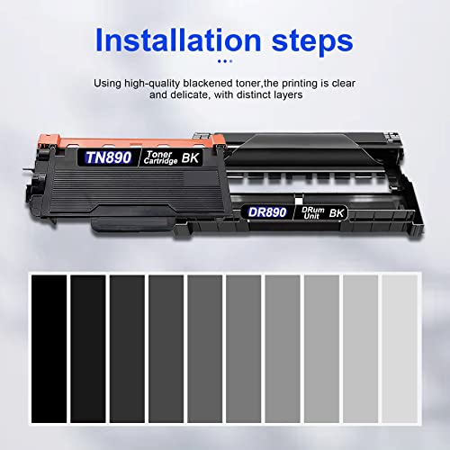TN890 Toner and DR890 Drum Cartridge, ALUMUINK Replacement for Brother TN-890 DR-890 for HL-L6400DW HL-L6250DW HL-L6400DWT MFC-L6750DW MFC-L6900DW Printer (3 Toner+ 1 Drum, 4PK)