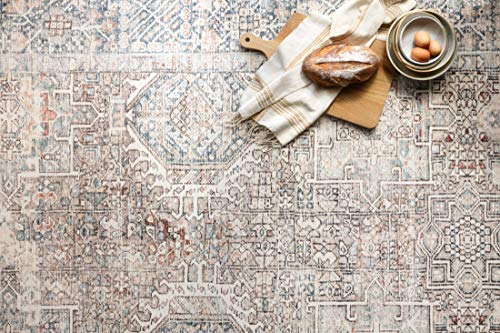Chris Loves Julia x Loloi Jules JUL-07 Natural / Ocean Oriental Area Rug 7'-6" x 9'-6"