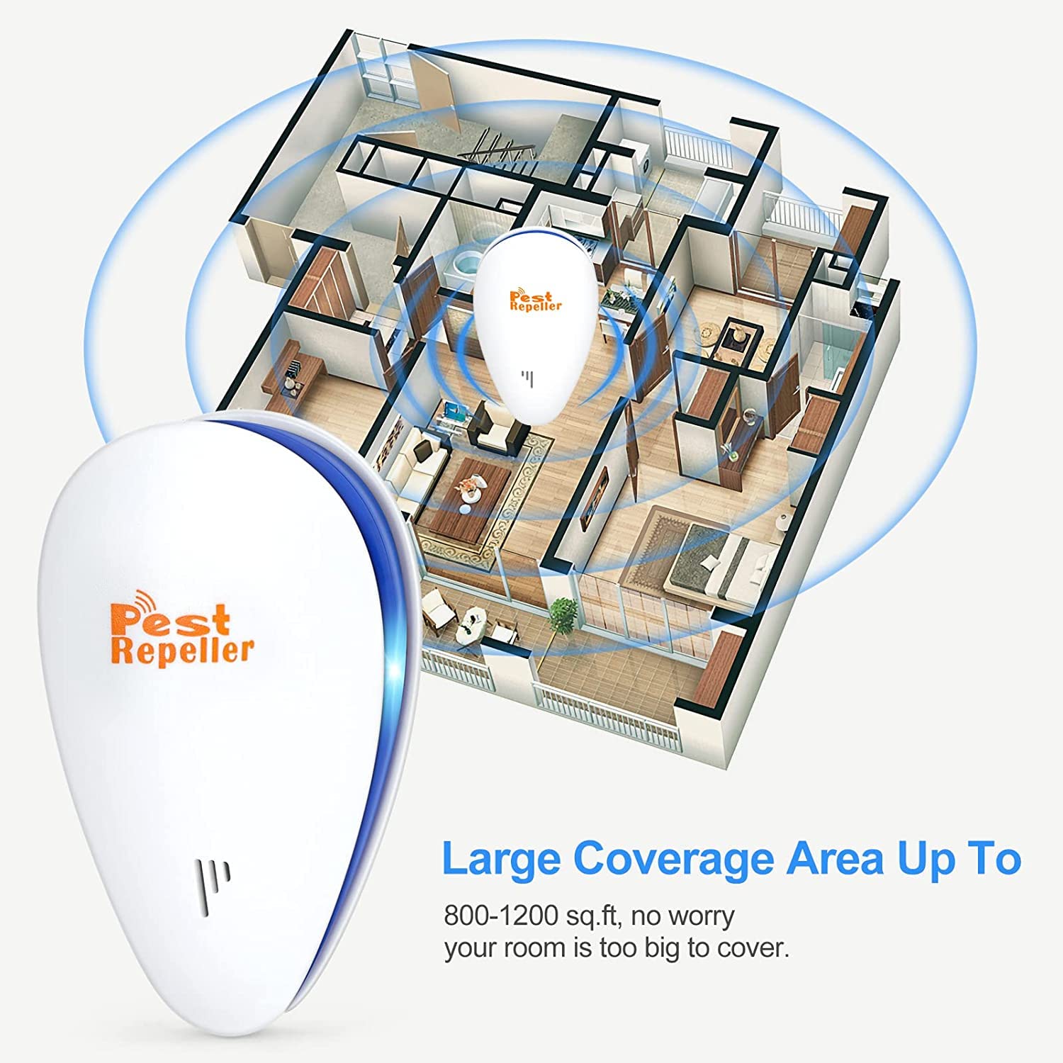 Ultrasonic Pest Repeller - 6 Pack, Electronic Mouse Repellent, Indoor Rodent Repellent，Rat Repellent Plug in，Insect Repellent，Pest Control for Mosquitoes，Ants，Mice，Squirrel,Fly，Cockroaches