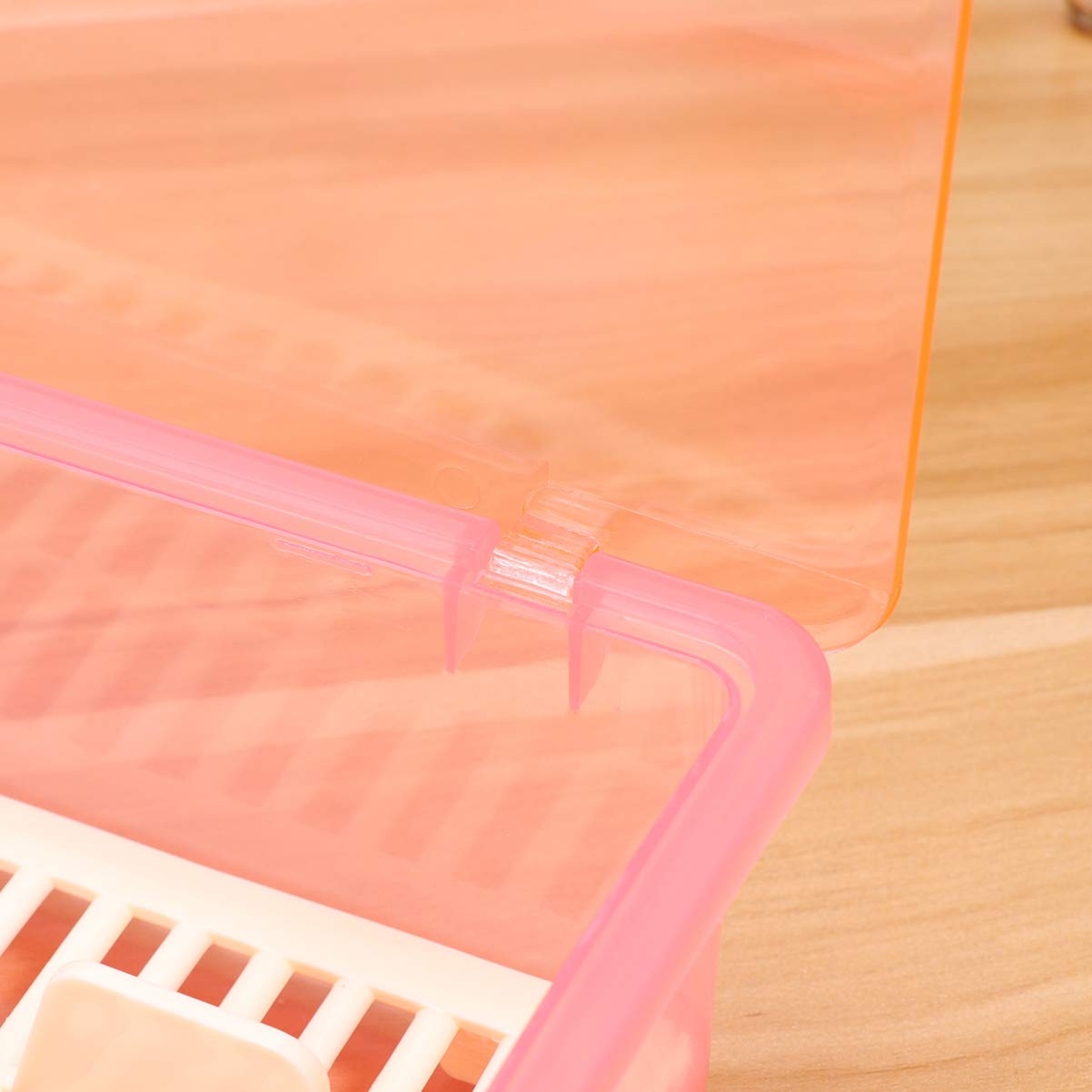 Cabilock Flatware Plastic Tray Kitchen Organizers with Lid Kitchen Cutlery and Utensil Drawer Organizer- proof Fork Utensil Storage Container (Pink)