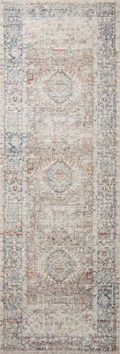 Chris Loves Julia x Loloi Jules JUL-07 Natural / Ocean Oriental Area Rug 7'-6" x 9'-6"