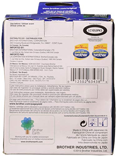 Brother International LC1053PKS 3 Pack LC105C M Y
