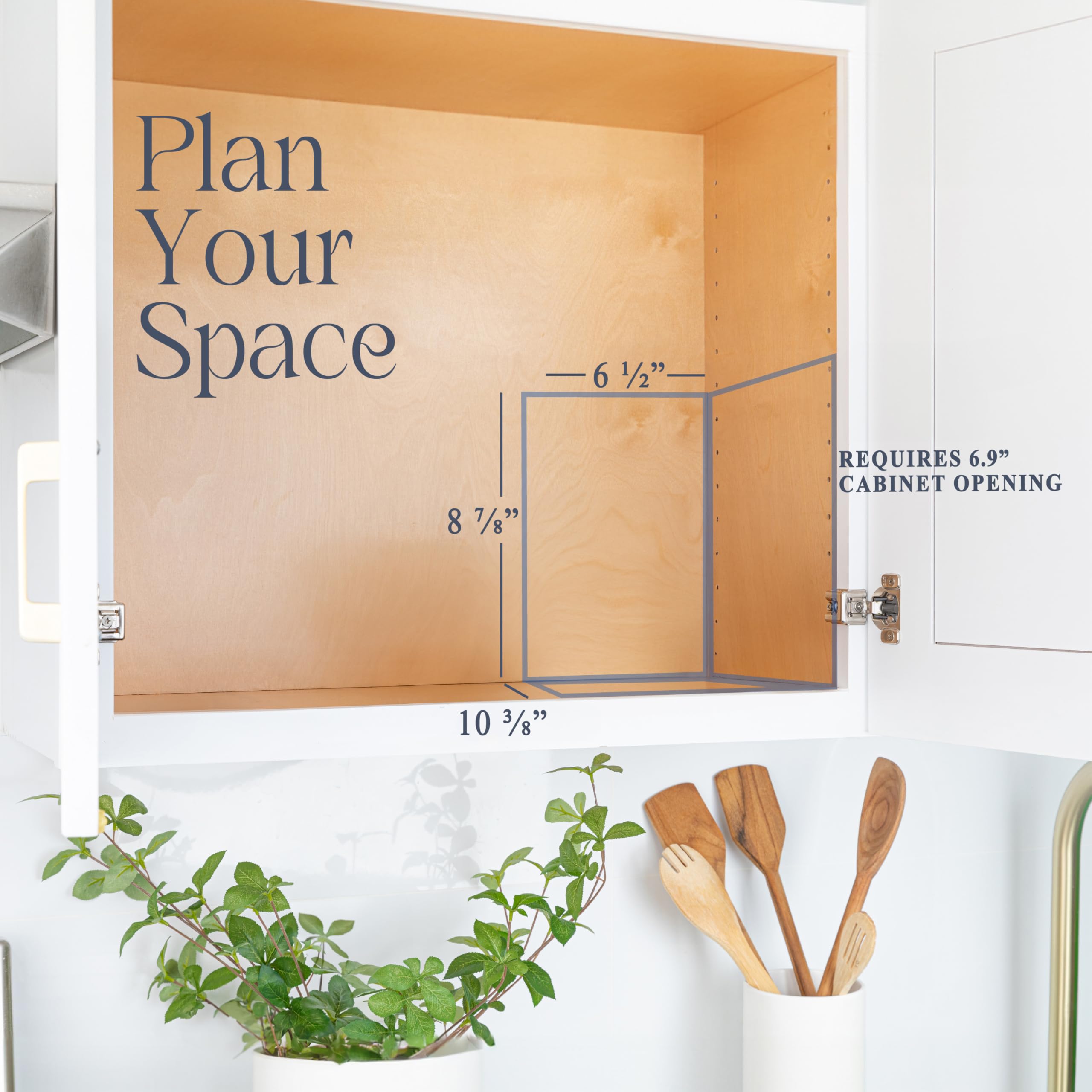 HOLDN’ STORAGE Spice Rack Organizer for Cabinet, Heavy Duty - Pull Out Spice Rack 5 Year Warranty- Spice Organization 6-1/2"Wx10-3/8 Dx8-7/8 H - Spice Racks for Inside Cabinets & Pantry Closet.