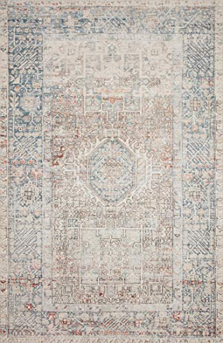 Chris Loves Julia x Loloi Jules JUL-07 Natural / Ocean Oriental Area Rug 7'-6" x 9'-6"